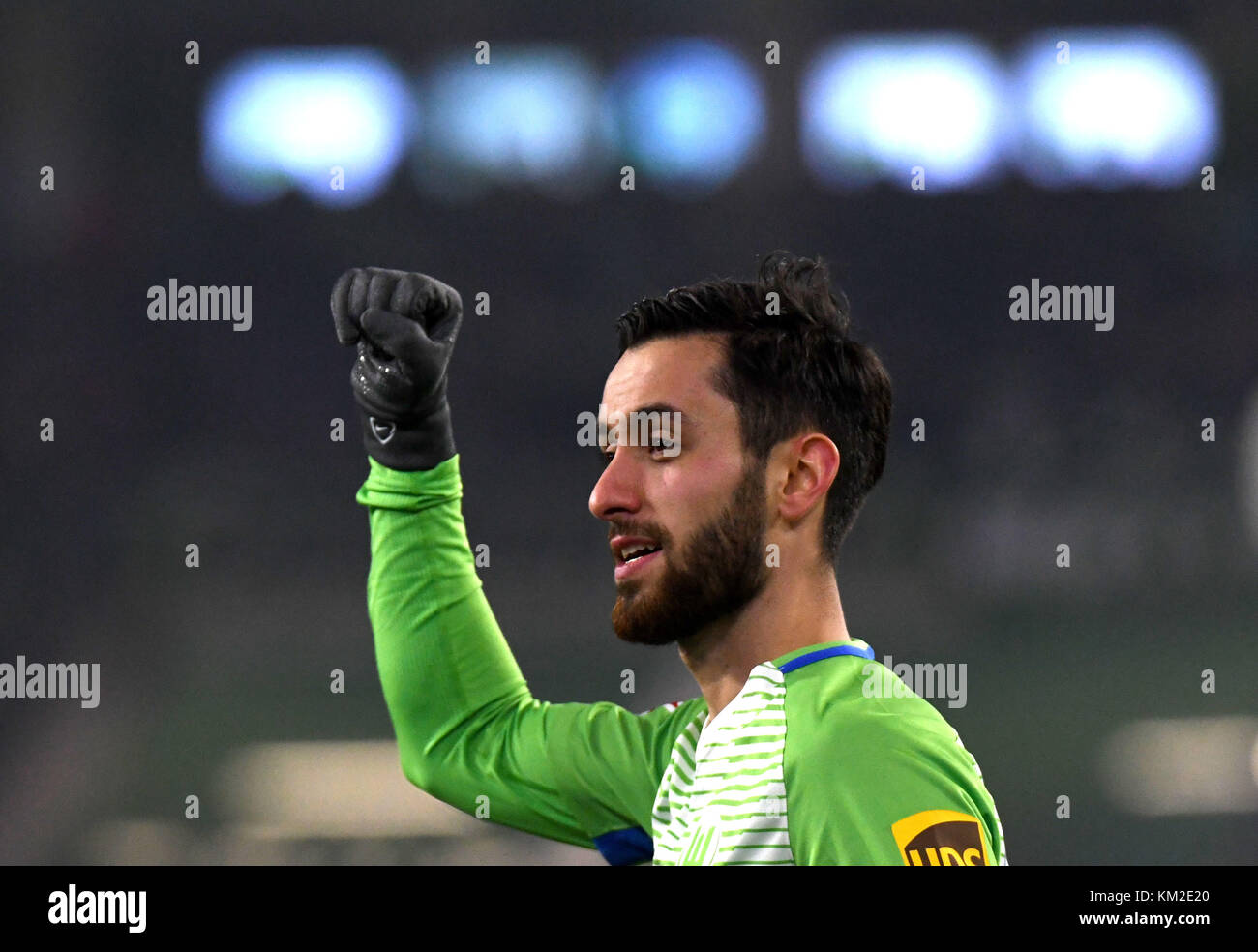Wolfsburg's Yunus Malli celebrates his 1-0 goal during the German ...