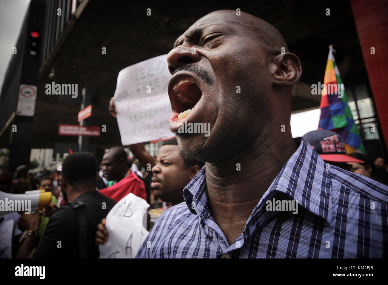 Sao Paulo, Brazil. 3rd Dec, 2017. hundreds of immigrants from different ...