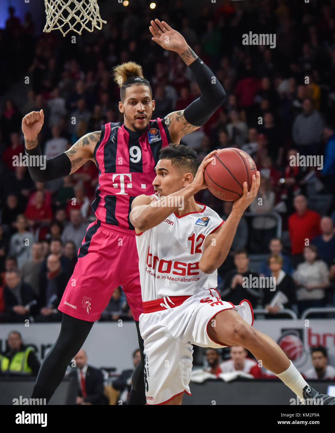 Germany, Bamberg, Brose Arena, 03 December 2017 - (From L-R): Julian ...