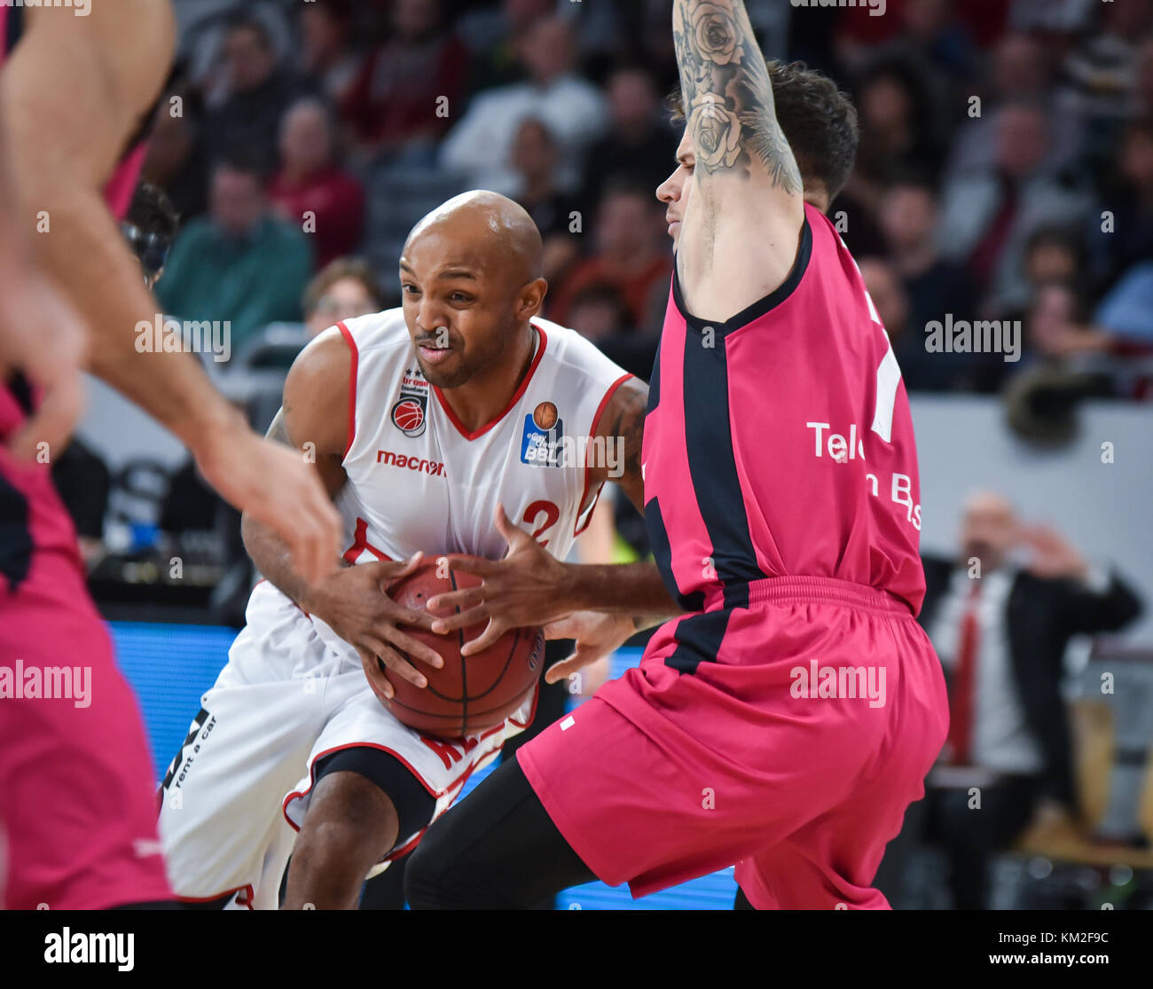 Germany, Bamberg, Brose Arena, 03 December 2017 - (From L-R): Ricky ...
