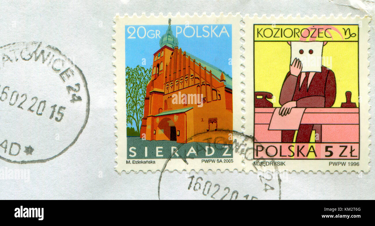 Poland postage stamp hi-res stock photography and images - Alamy