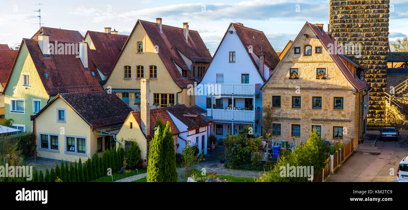 Old houses in Rothenburg ob der Tauber, picturesque medieval city in ...