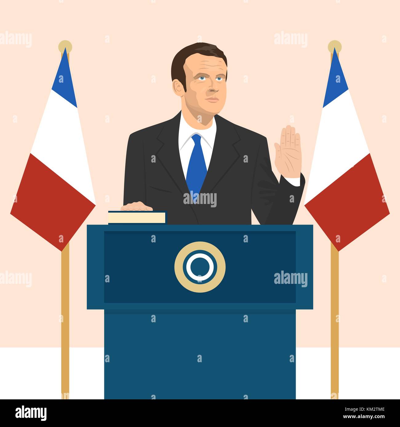 Portrait of emmanuel macron Stock Vector Images - Alamy