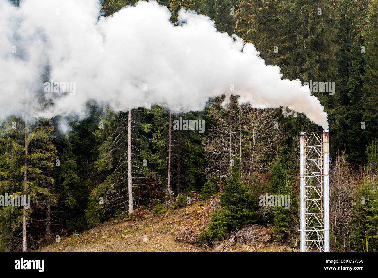 Chemical plant thick white smoke hi-res stock photography and images ...