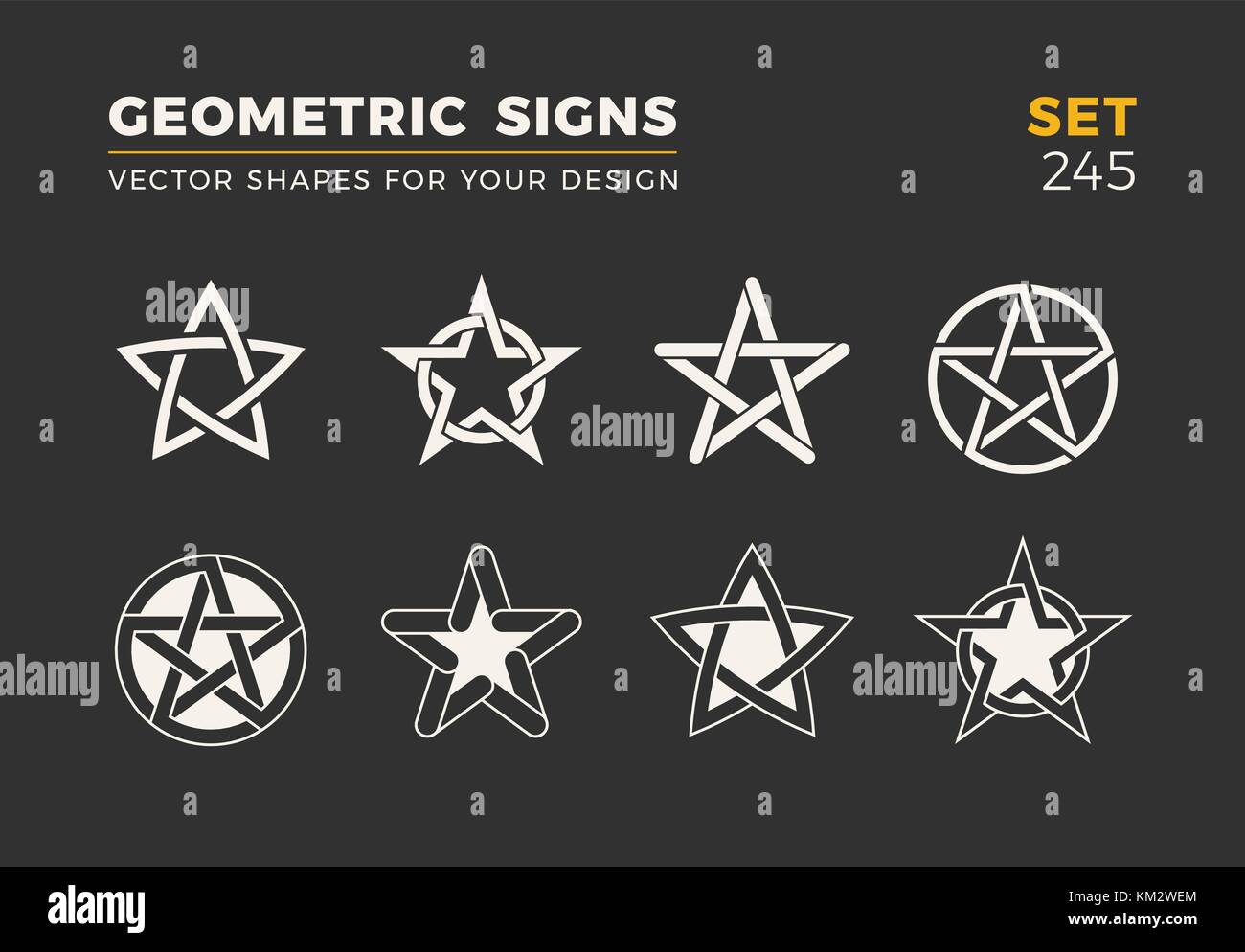 Set of eight minimalistic trendy shapes. Stylish vector logo emblems ...