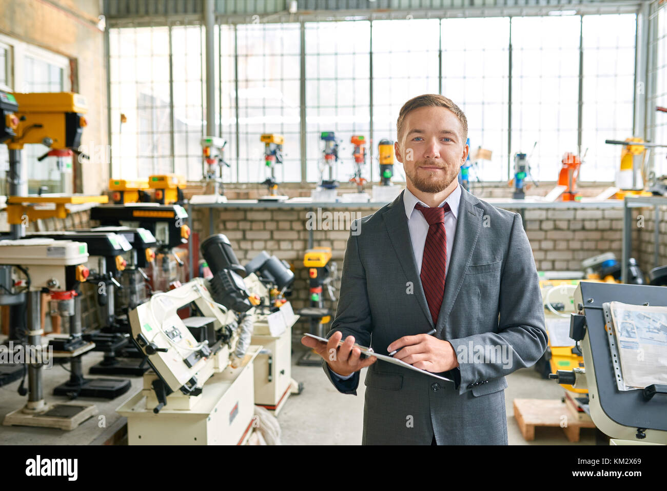 Successful Salesman in Industrial Shop Stock Photo - Alamy