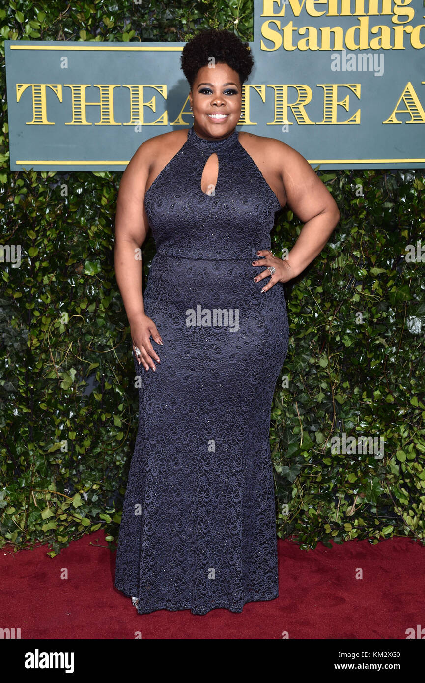 Amber Riley arrives at the Evening Standard Theatre Awards at the ...