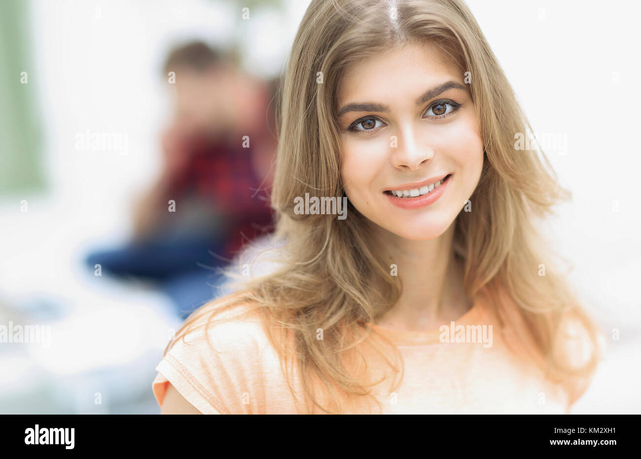 successful student girls on the background of classmates Stock Photo ...