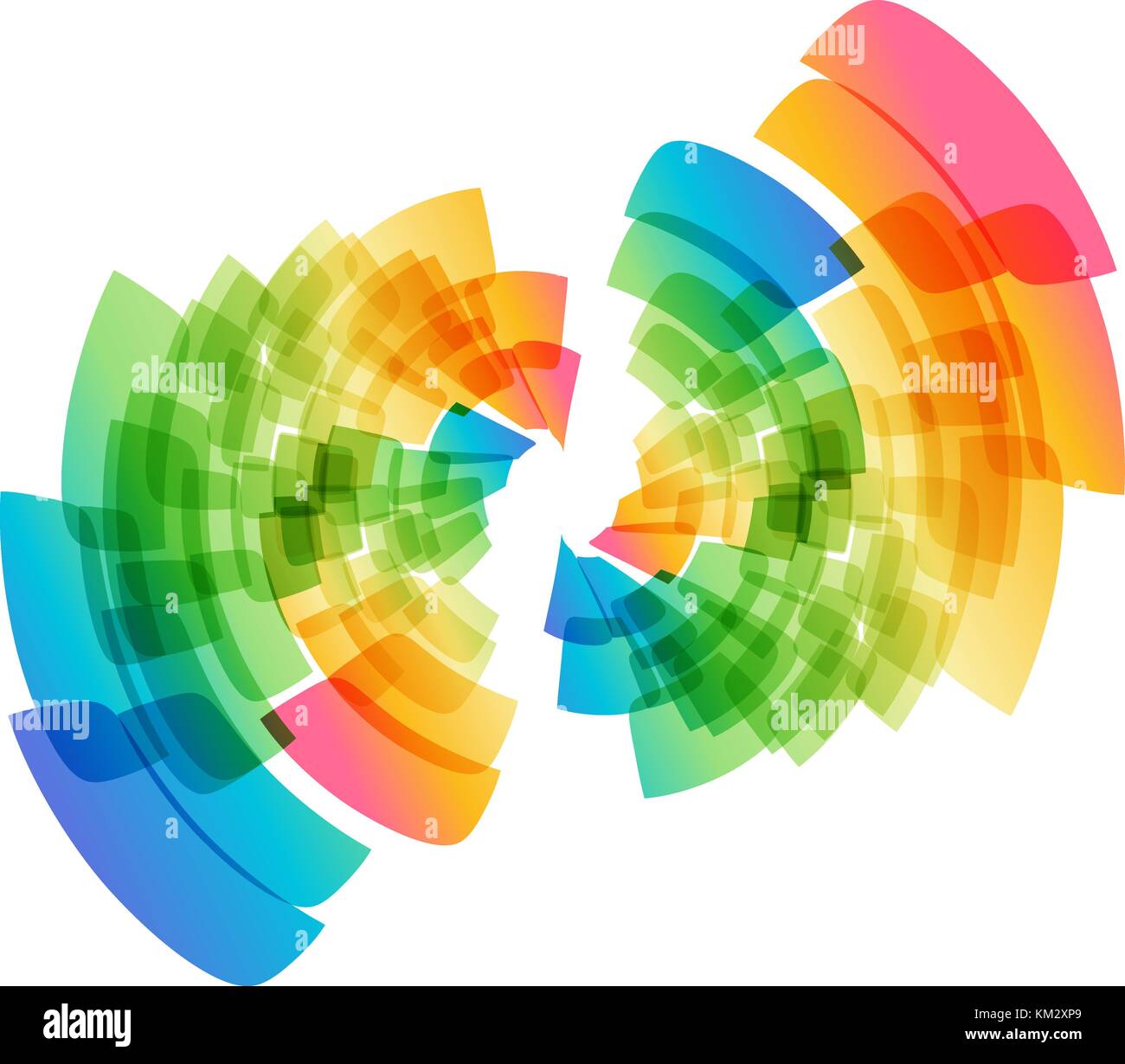 Bright abstract geometric element isolated on white background Stock ...