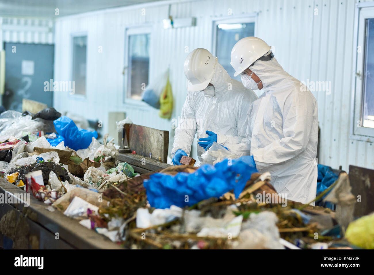 Trash Sorting on Waste Processing Plan Stock Photo - Alamy