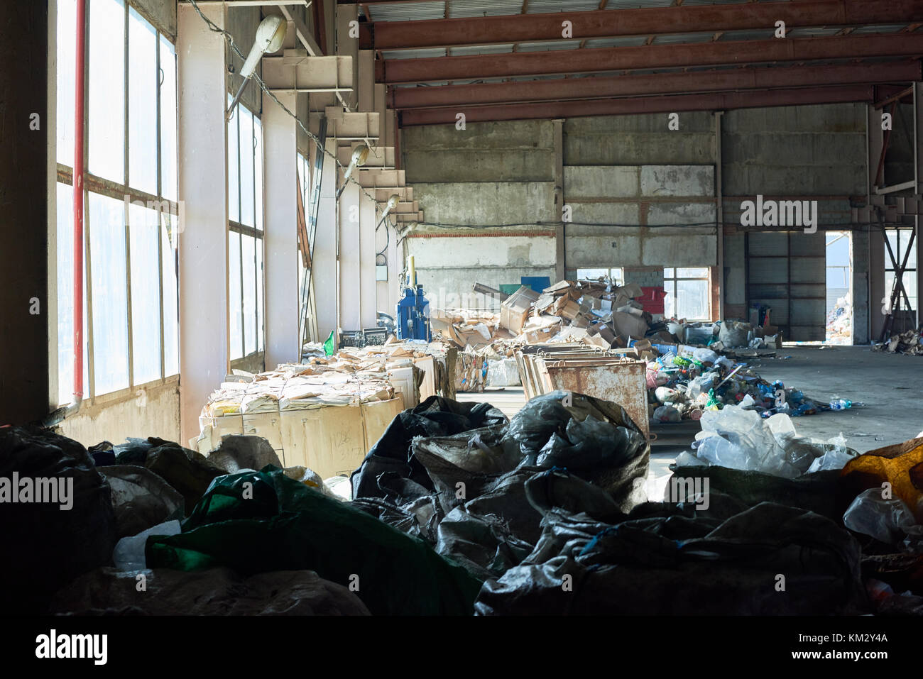 Trash Storage on Recycling Plant Stock Photo - Alamy