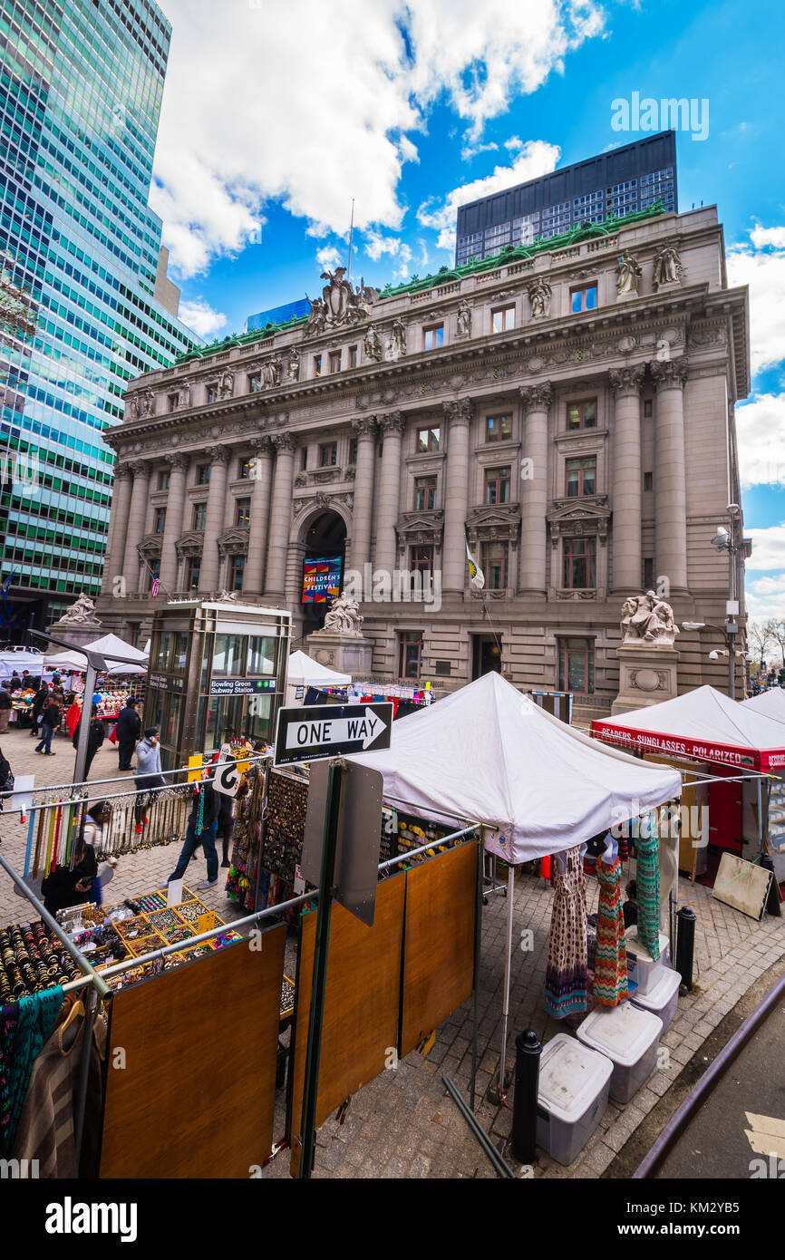 New York, USA - April 24, 2015: Street view of Alexander Hamilton US ...