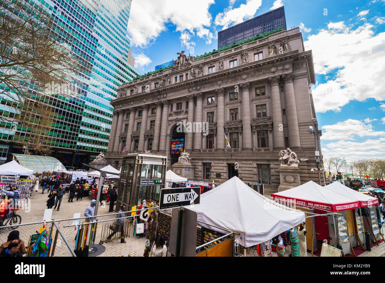 New York, USA - April 24, 2015: Street view on Alexander Hamilton US ...