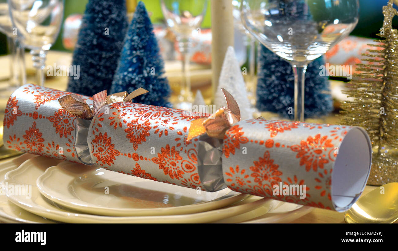 Festive Christmas lunch table in modern gold, copper, and white theme ...