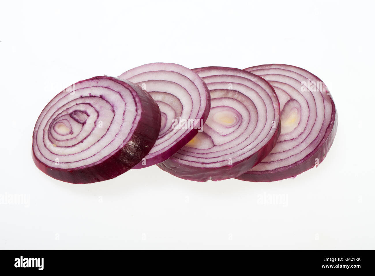 sliced onion isolated on white Stock Photo - Alamy