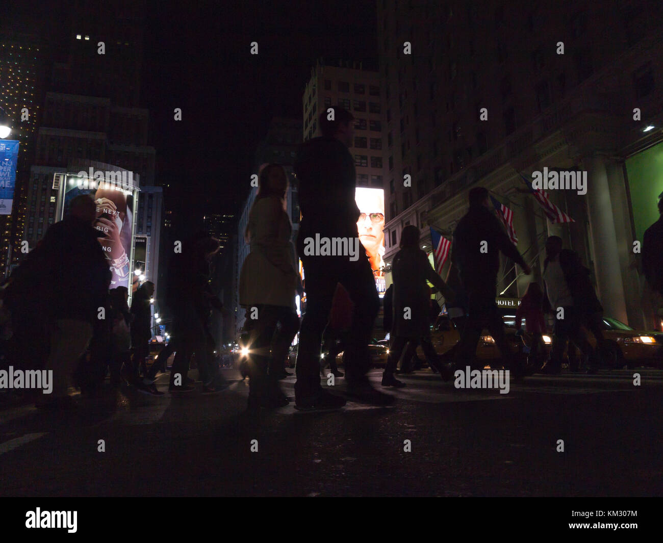 Seventh avenue at night, New York City, USA Stock Photo - Alamy