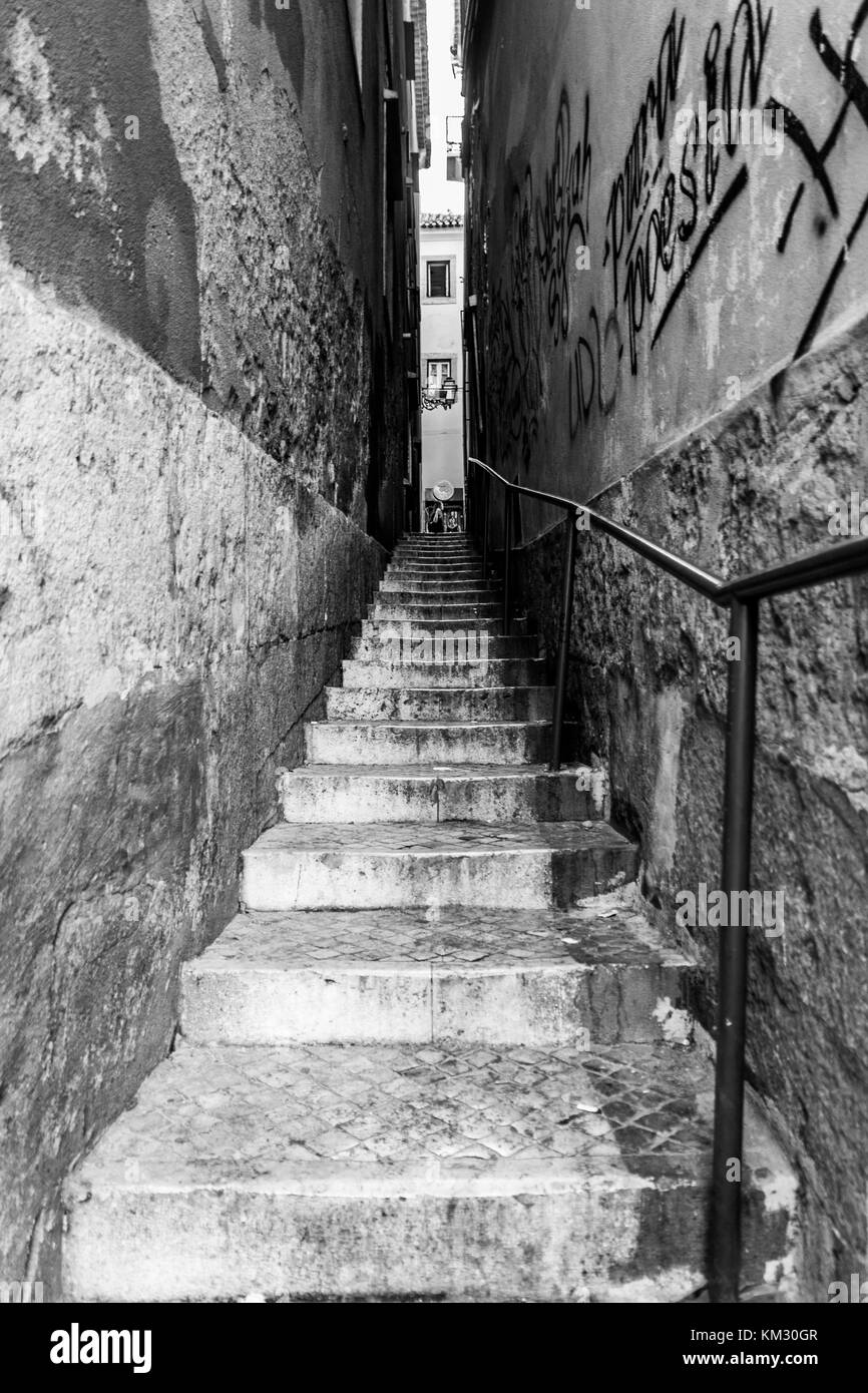 Walking stairs to infinity somewhere in the city Stock Photo - Alamy
