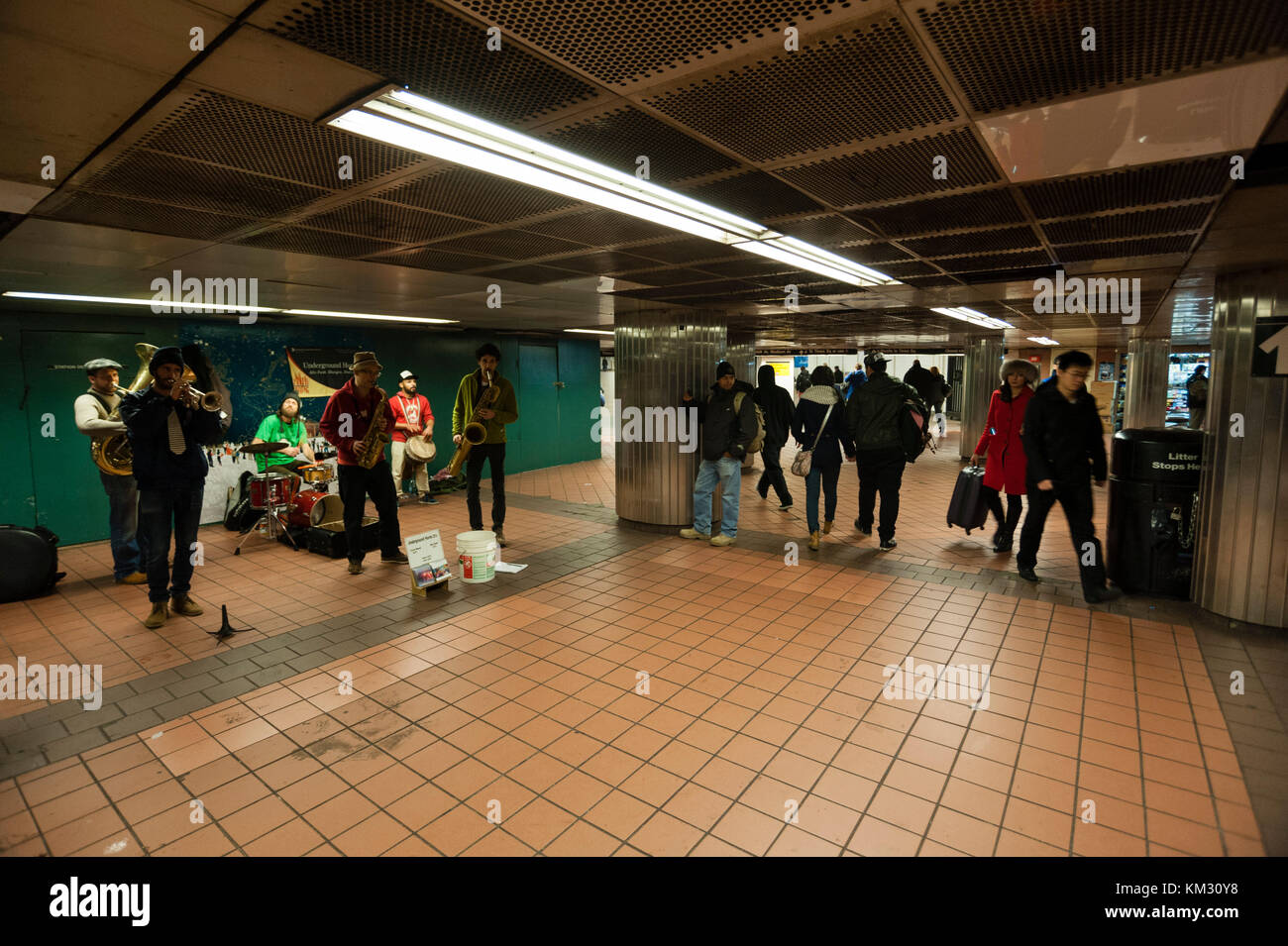 People playing music in the subway, New York City, USA Stock Photo - Alamy