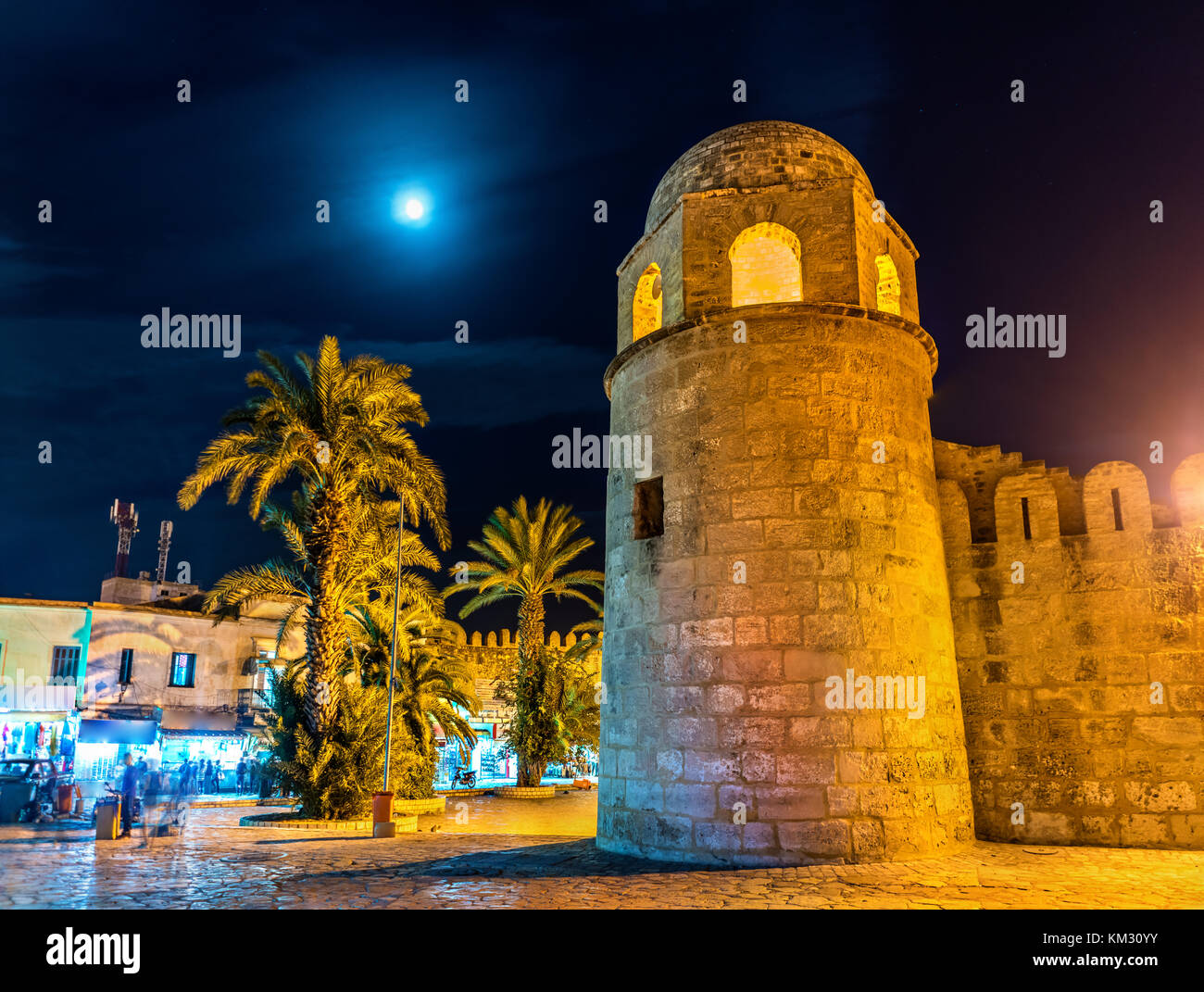 The Great Mosque of Sousse at night. Tunisia Stock Photo - Alamy