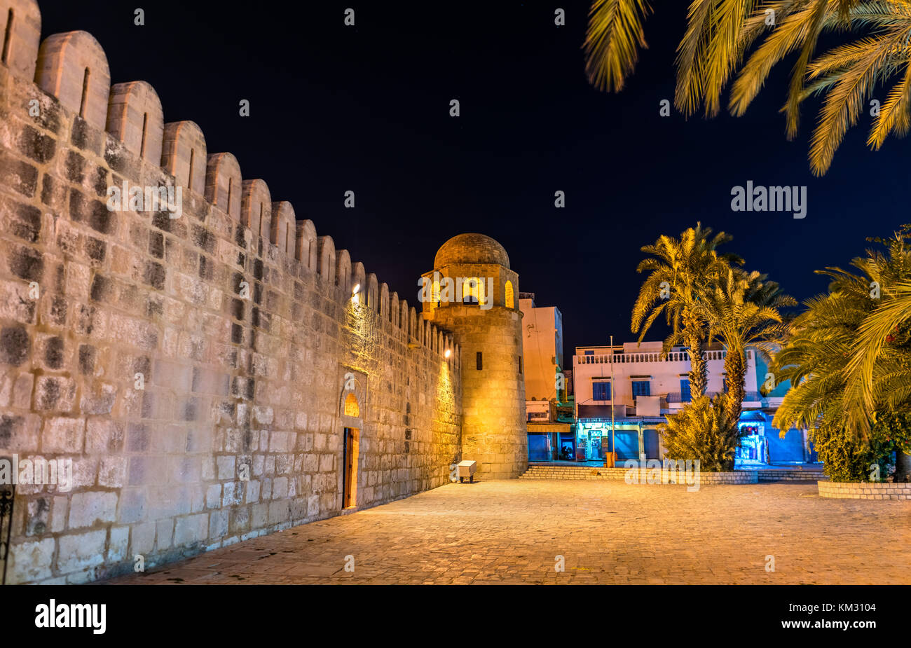 The Great Mosque of Sousse at night. Tunisia Stock Photo - Alamy