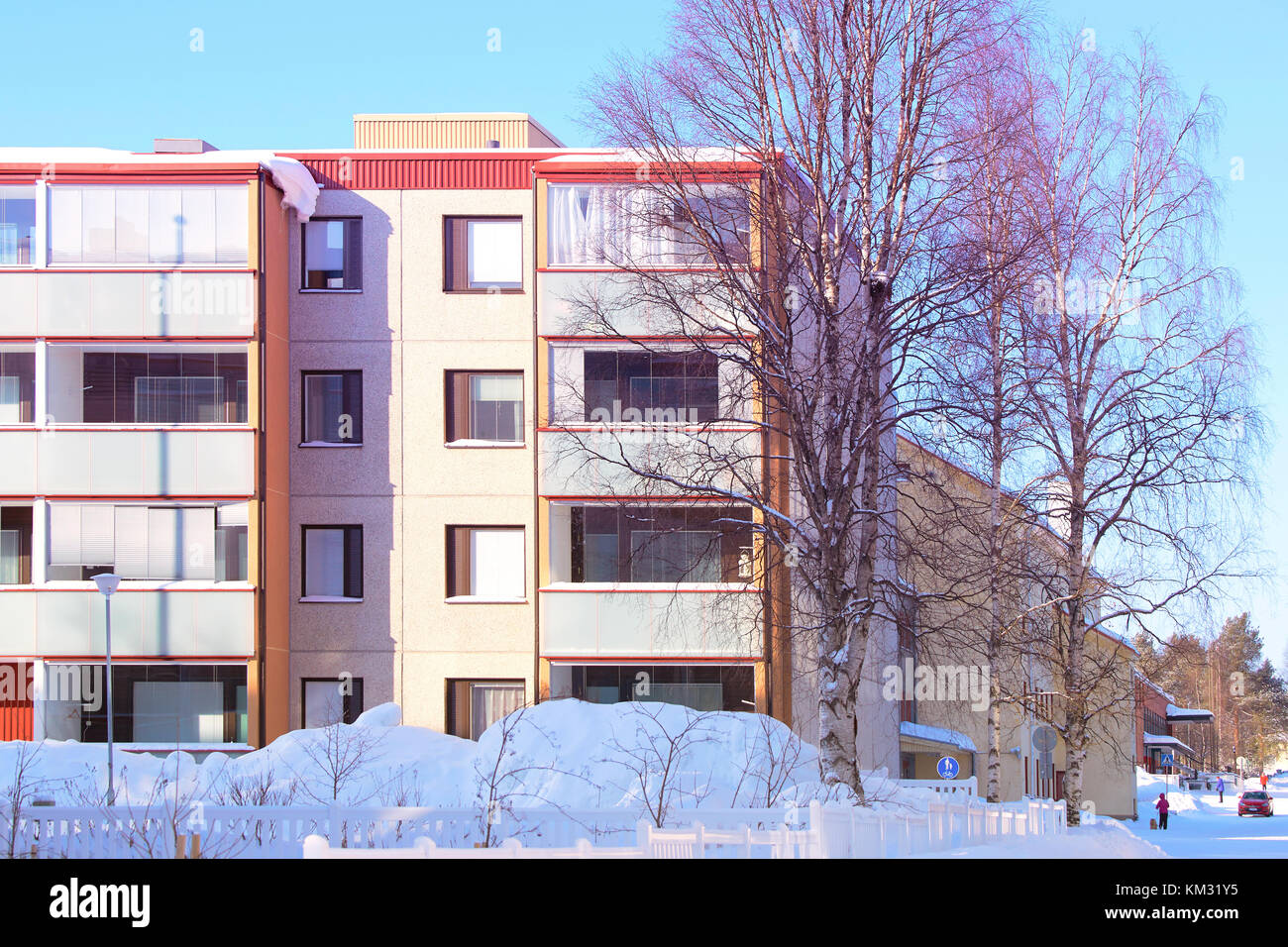 Modern complex of apartment residential buildings in winter Stock Photo ...