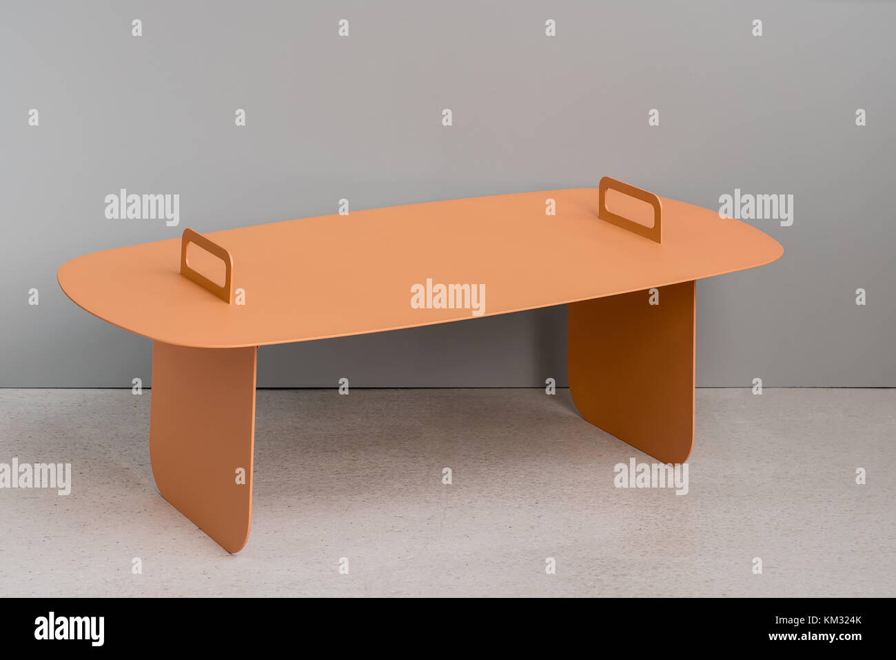 Metal orange table Stock Photo - Alamy