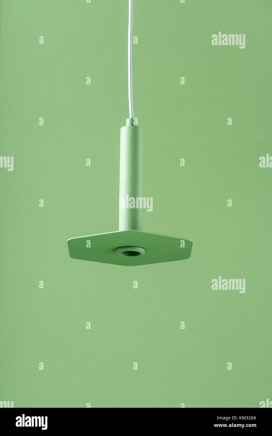 Metal hanging green lamp Stock Photo - Alamy