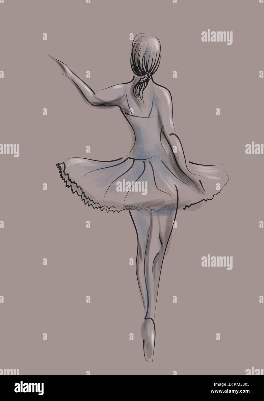 abstract illustration of ballet dancer on stage Stock Vector Image ...