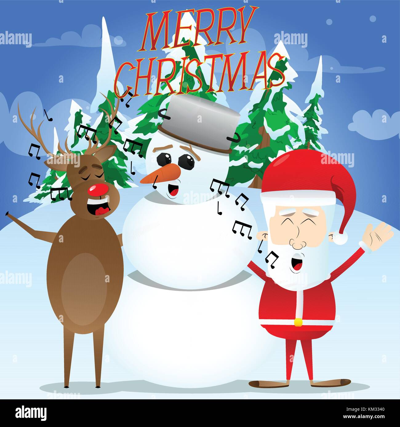 Christmas caroling illustration hi-res stock photography and images - Alamy