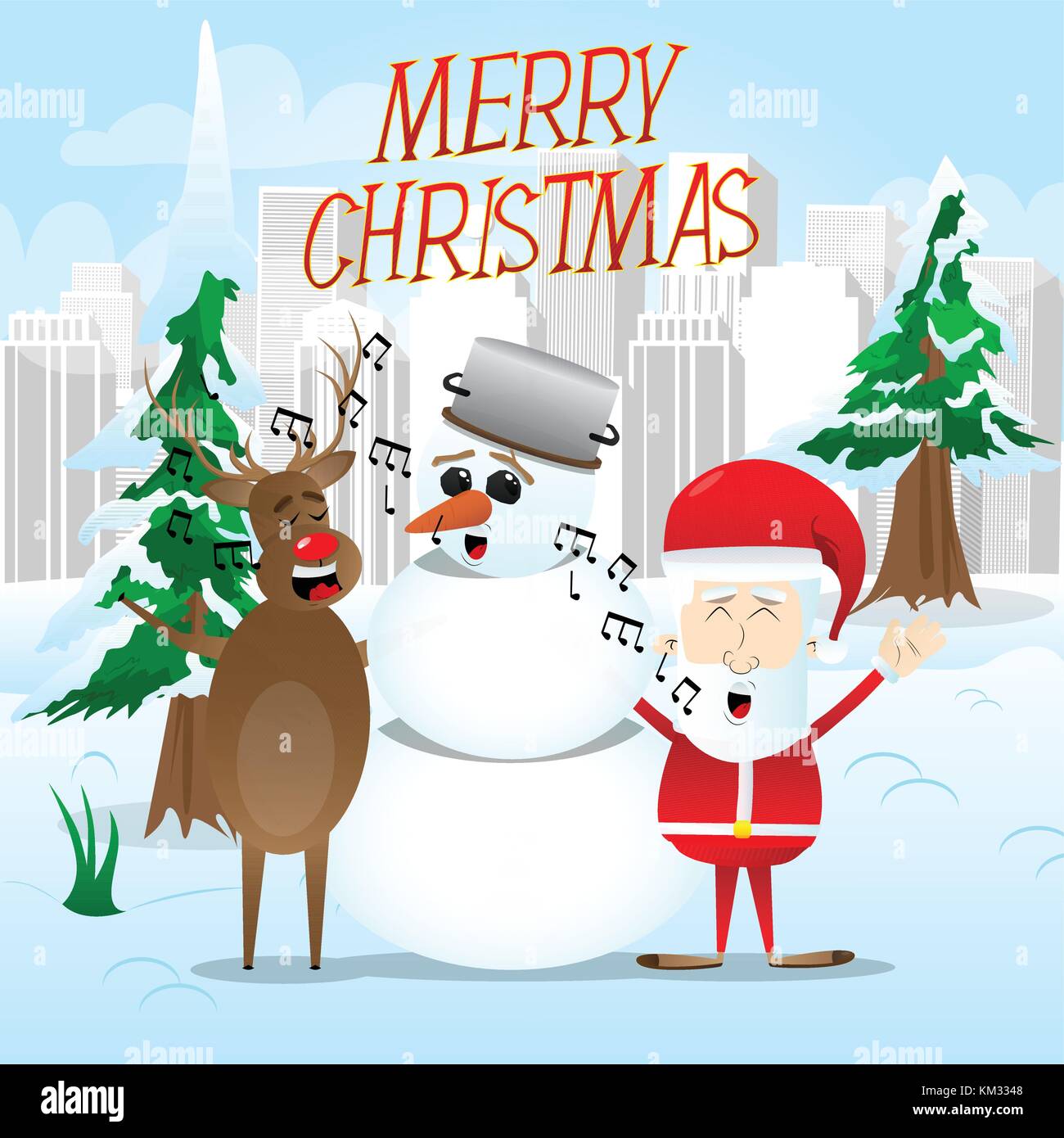 Christmas caroling illustration hi-res stock photography and images - Alamy