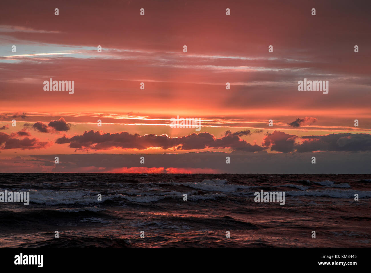 Beautiful sunset at the Baltic sea Stock Photo - Alamy