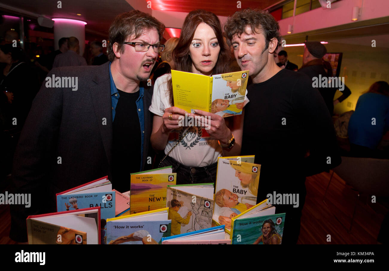 Authors Joel Morris and Jason Hazeley with TV's Diane Morgan (Philomena ...