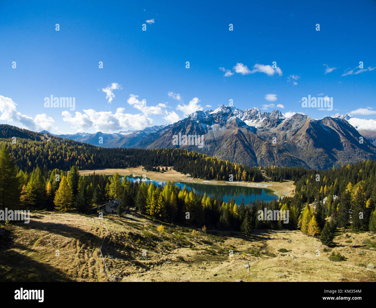 Mountain view - Autumnal season in Valmalenco - Lago palù Stock Photo ...