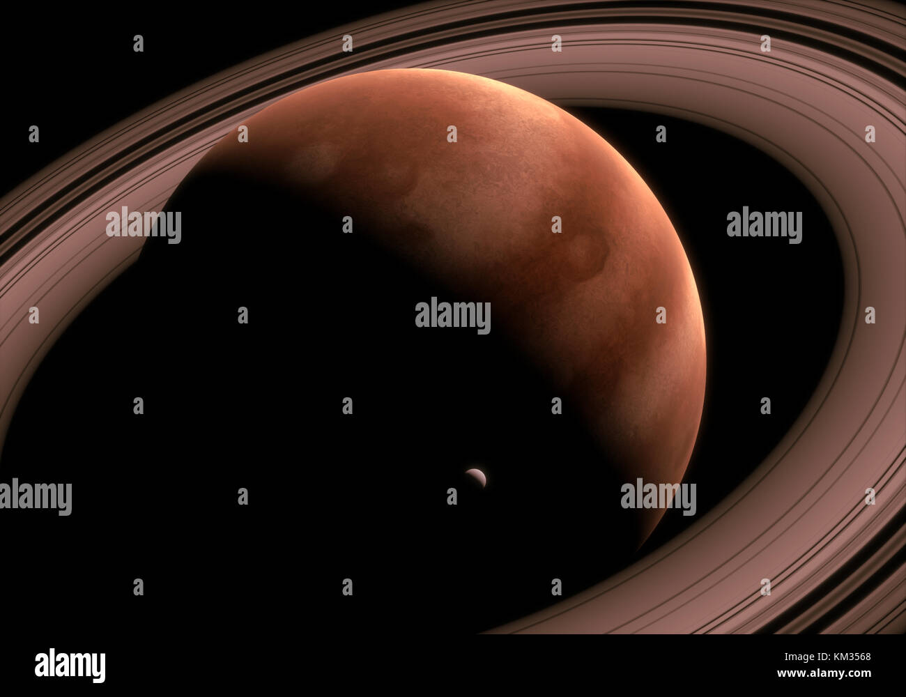 This image represent a generic giant gas planet with rings. It is a ...