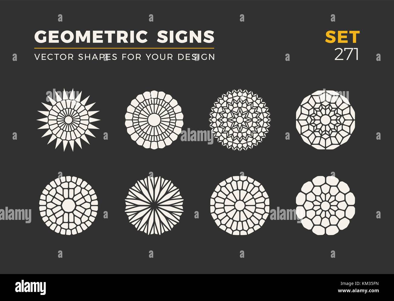 Set of eight minimalistic trendy shapes. Stylish vector logo emblems ...