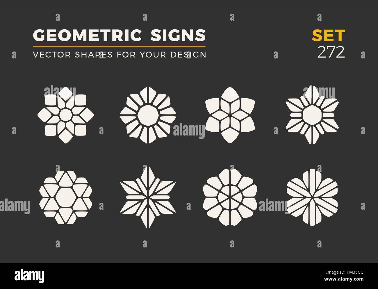 Set of eight minimalistic trendy shapes. Stylish vector logo emblems ...