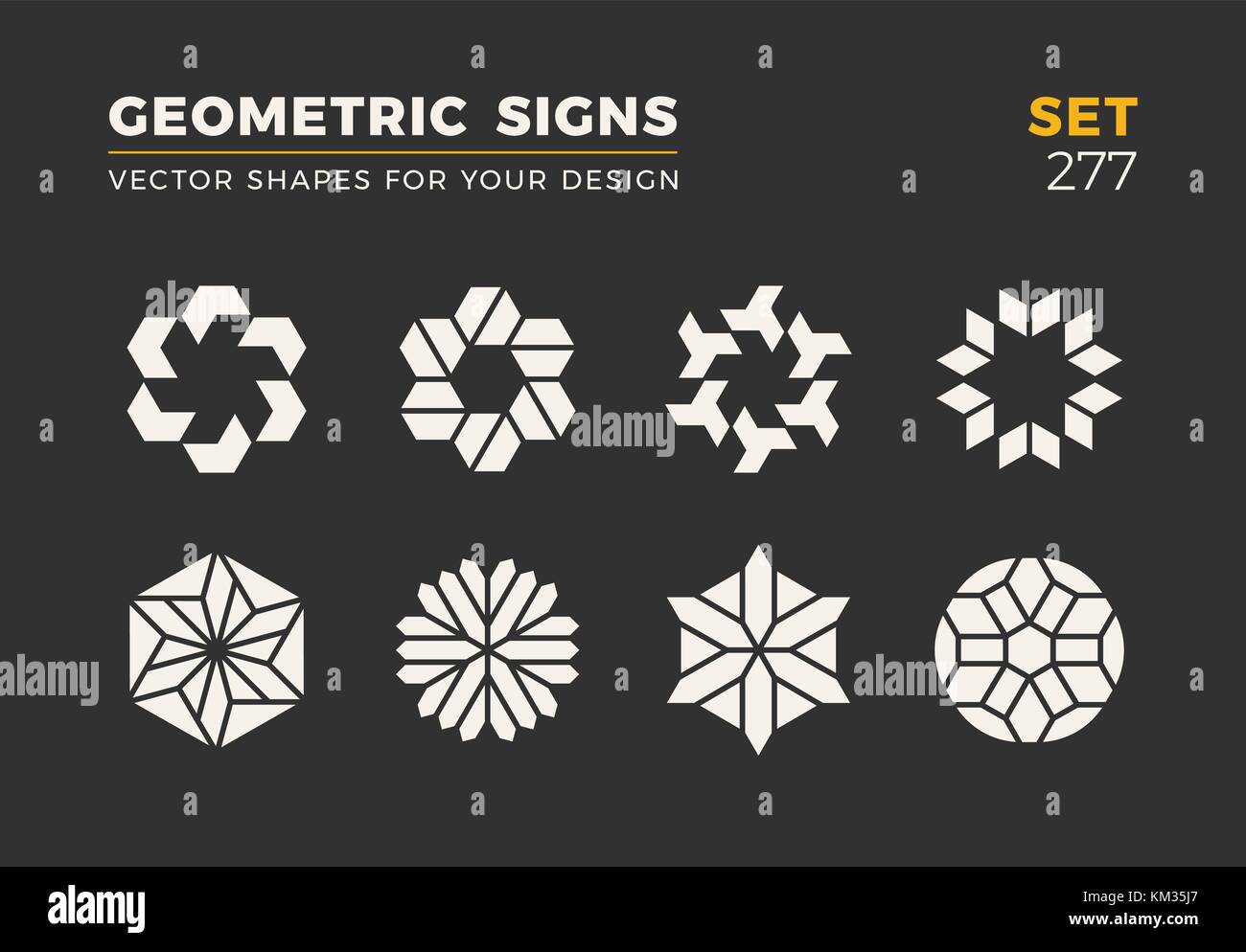 Set of eight minimalistic trendy shapes. Stylish vector logo emblems ...