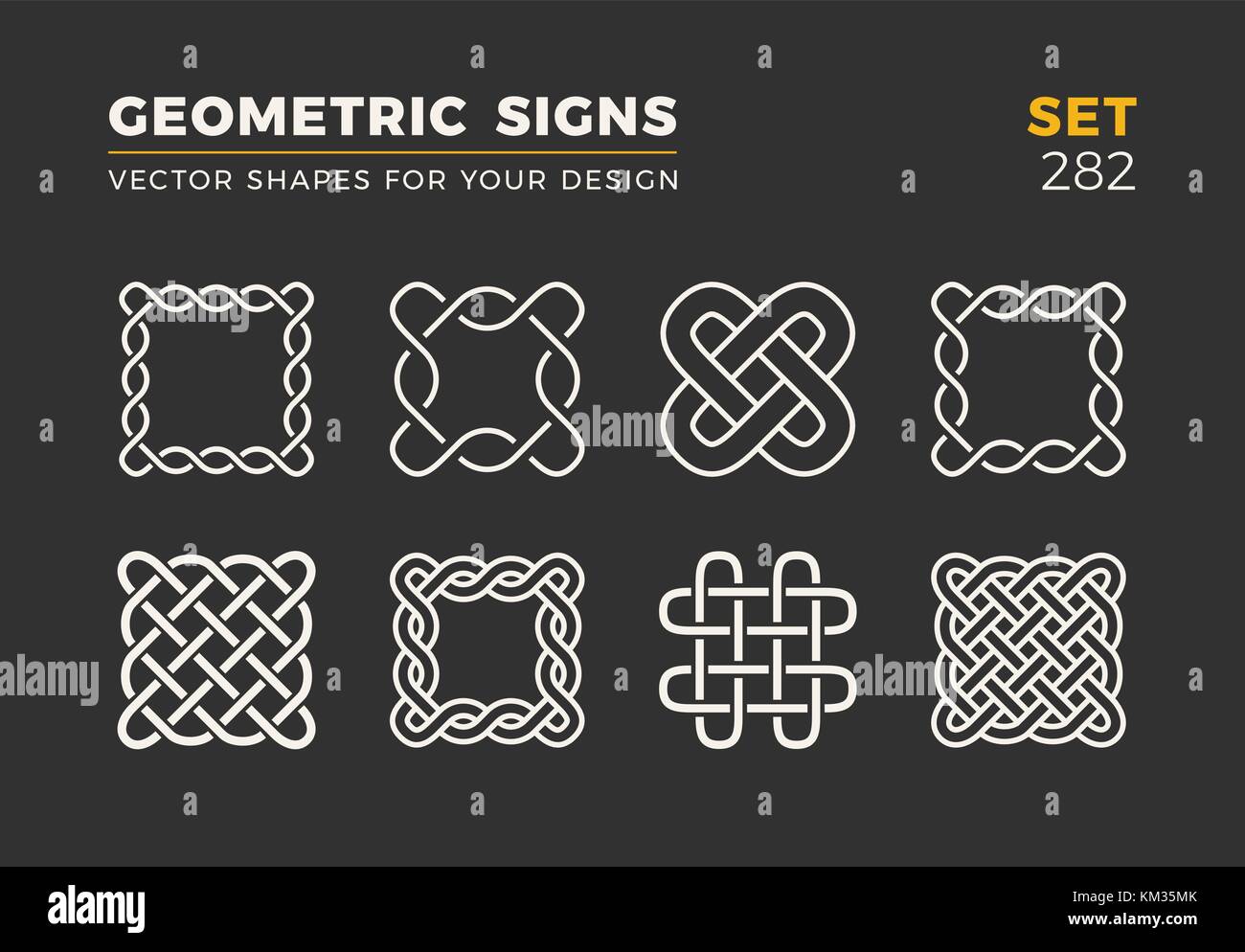 Set of eight minimalistic trendy shapes. Stylish vector logo emblems ...