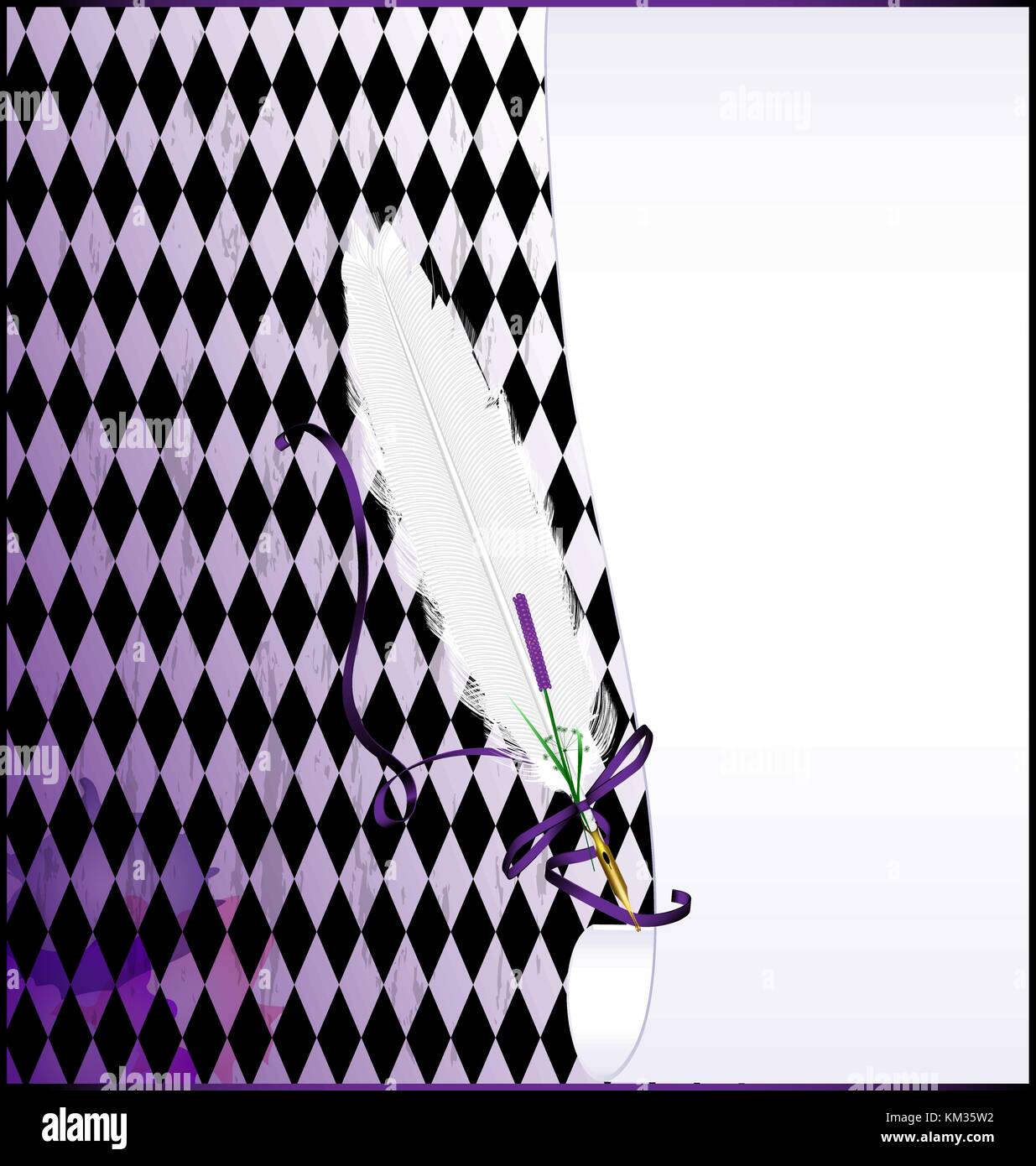 purple white background with pen Stock Vector Image & Art - Alamy