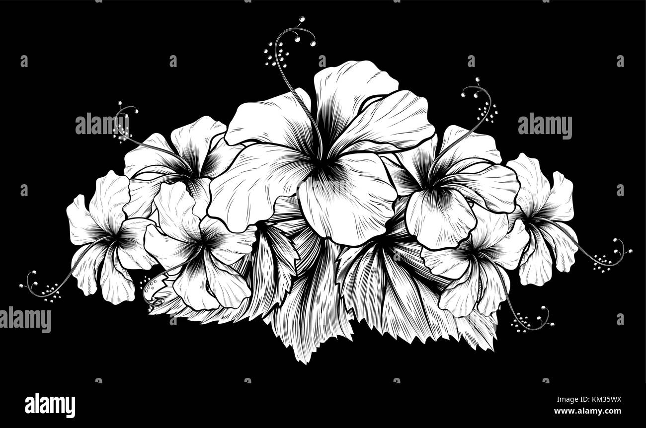Old fashioned flower pattern Black and White Stock Photos & Images - Alamy