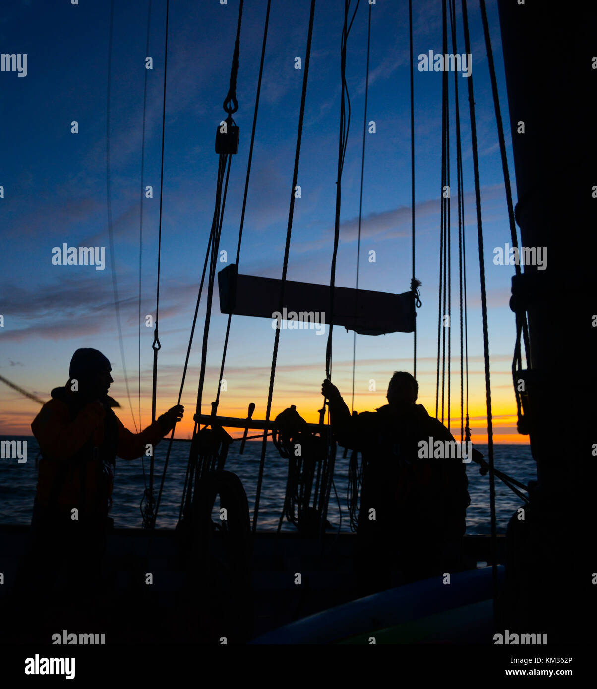 Brixham trawler at sea Stock Photo - Alamy
