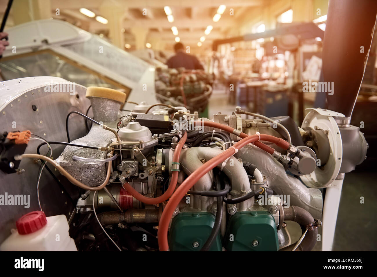Light aircraft engine Stock Photo - Alamy