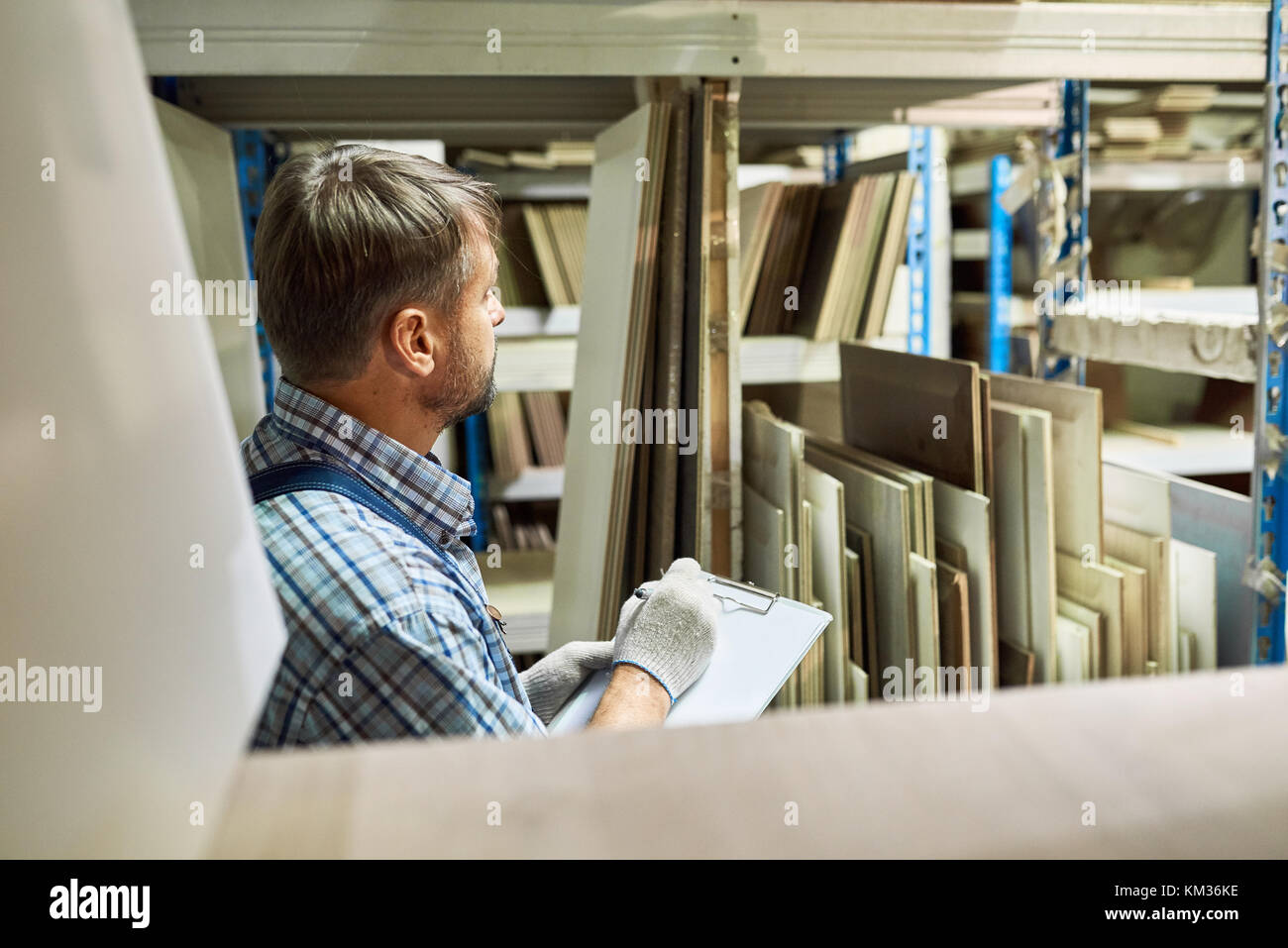 Warehouse Manager Doing Inventory Stock Photo - Alamy