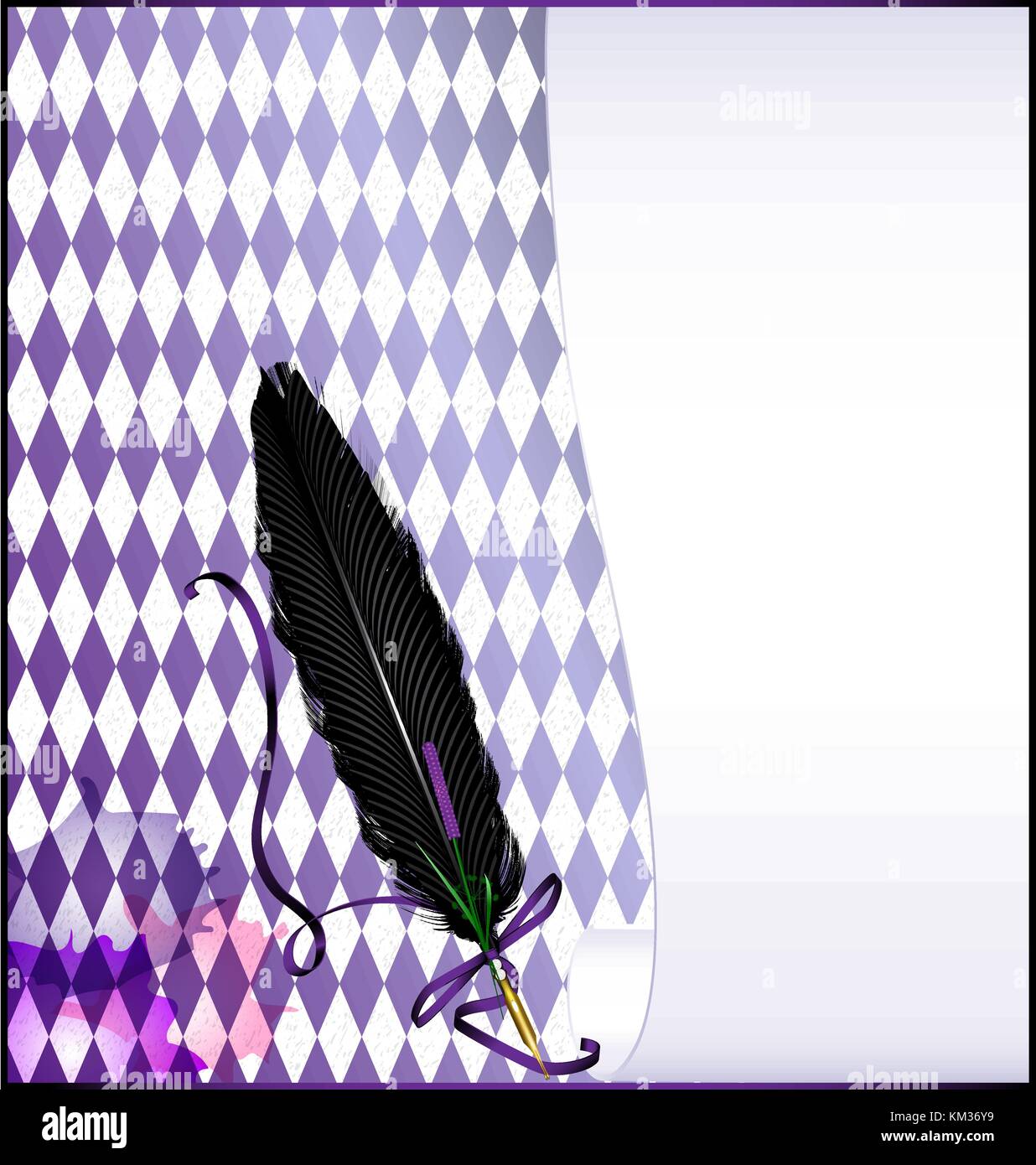 white abstract background with feather pen Stock Vector Image & Art - Alamy