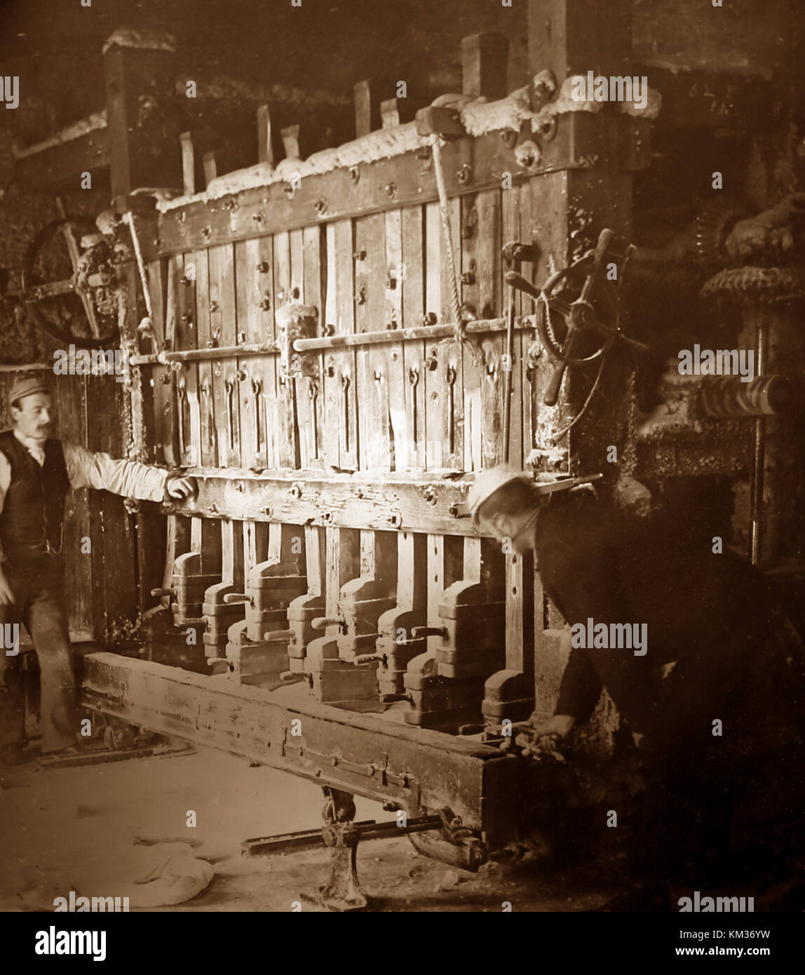 Beating Mill, linen production, Victorian period Stock Photo - Alamy