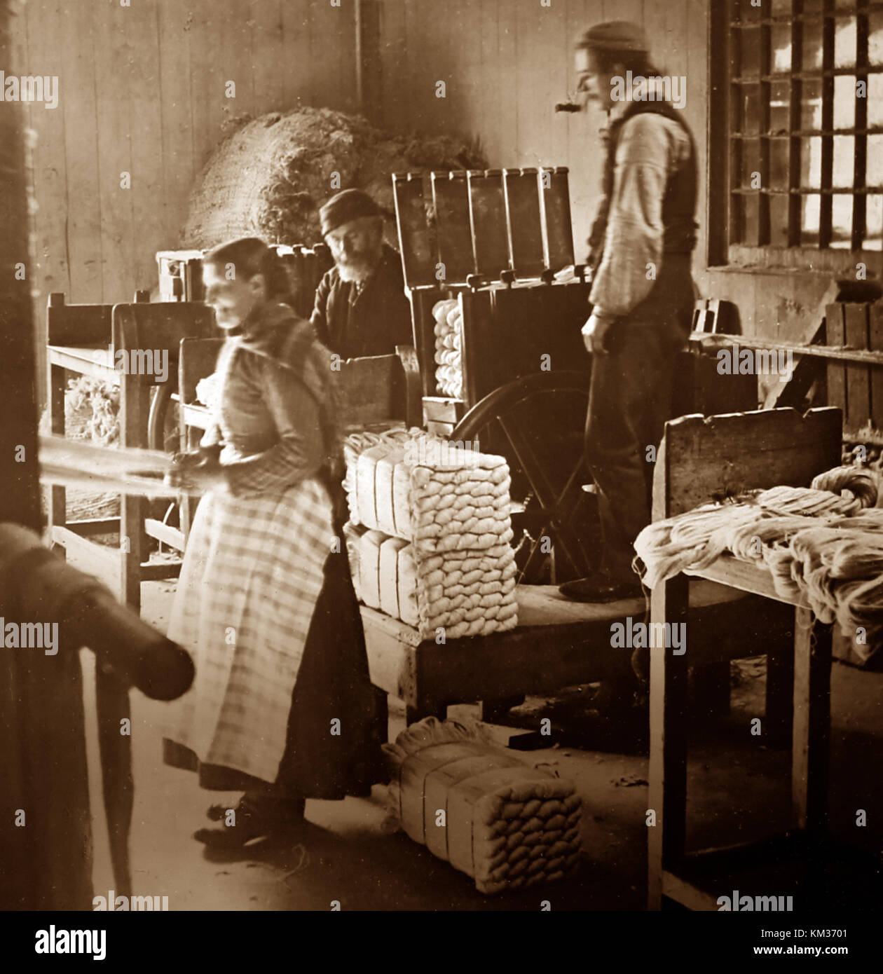 Production of linen victorian period hi-res stock photography and ...