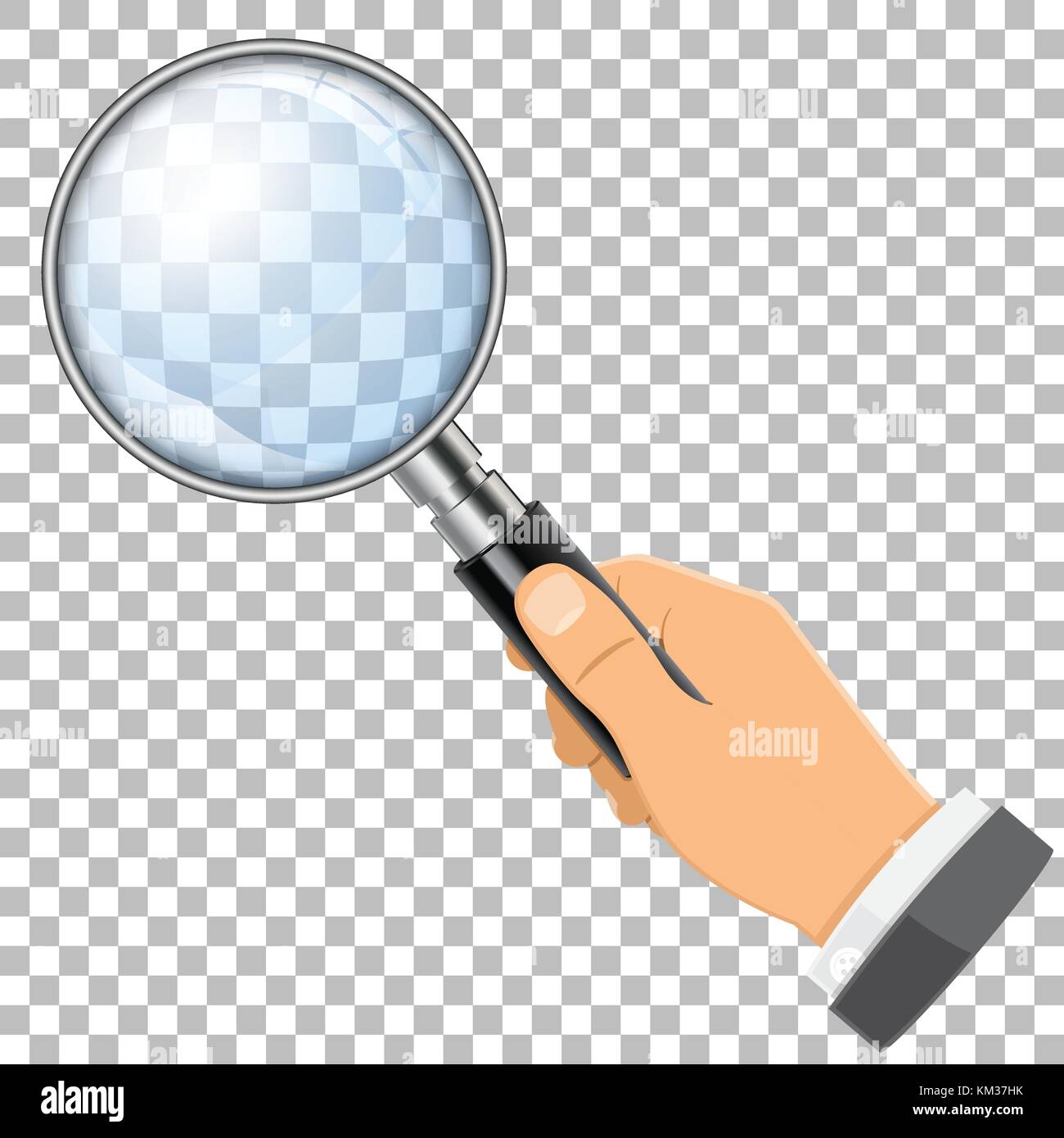 Magnify glass in hand Stock Vector Images - Alamy