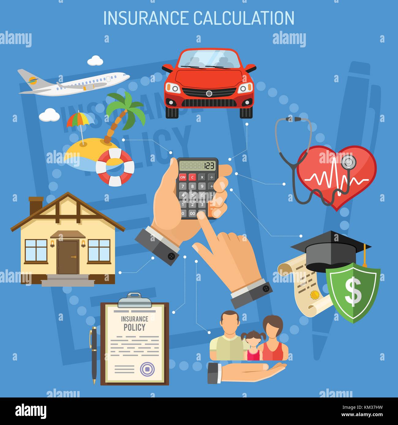 Insurance calculator Stock Vector Images - Alamy