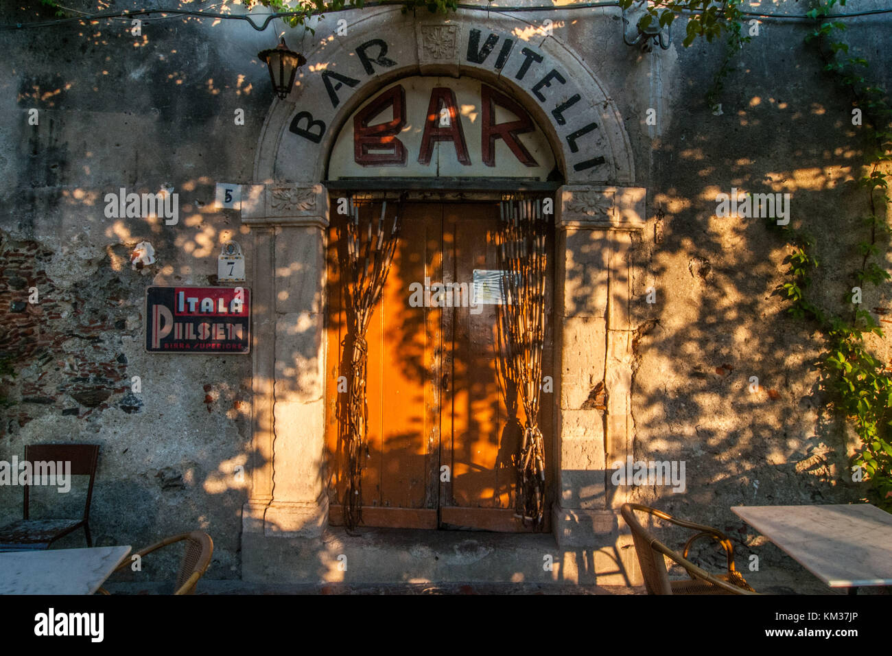 Bar Vitelli is seen in the village of Savoca, Sicily, Italy. The town ...