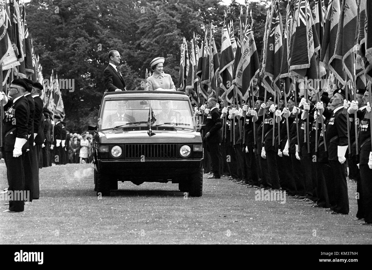 Queen Elizabeth II and Prince Philip, Duke of Edinburgh, in the Royal ...